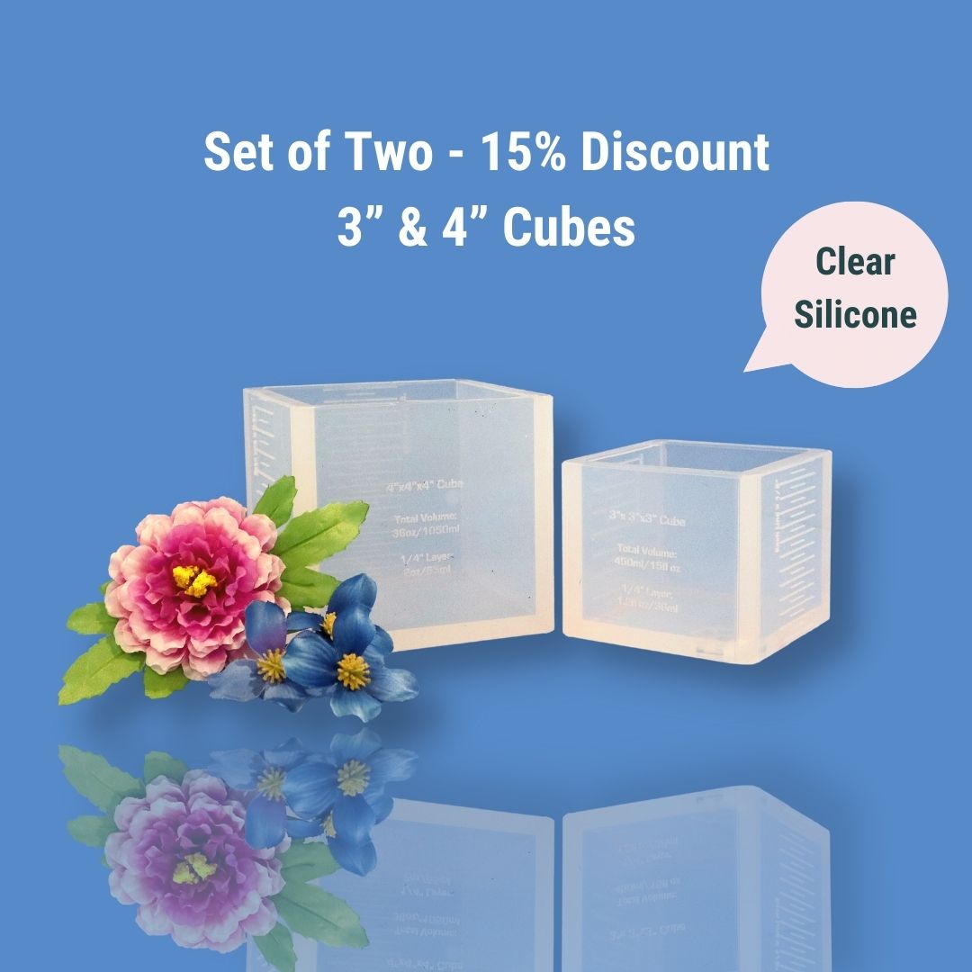 SET of 3” and 4” Silicone Cube Mold – Modern Mold